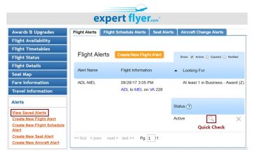How to use ExpertFlyer alerts to find award seats & upgrades - Point Hacks