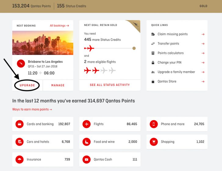 Case study: using Qantas Points to upgrade to Business Class to the US
