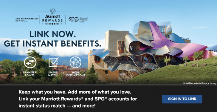 How to link SPG and Marriott accounts to get reciprocal elite status