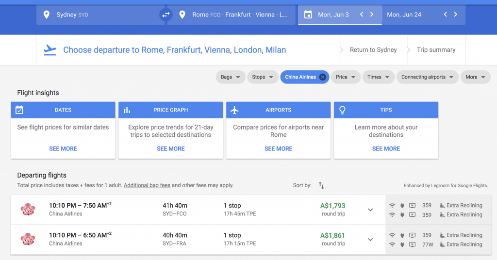 Flight Deal: fly China Airlines Premium Economy to Europe from $1,793