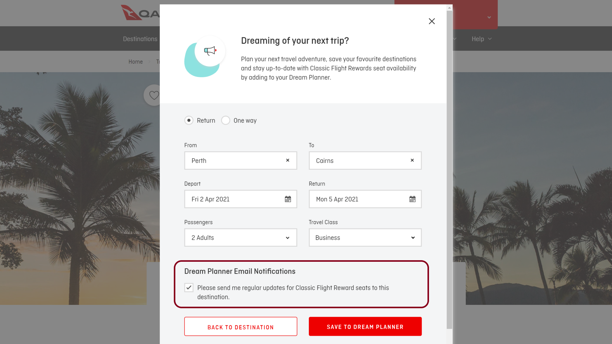 Your guide to Qantas Dream Planner and real-time reward seat ...