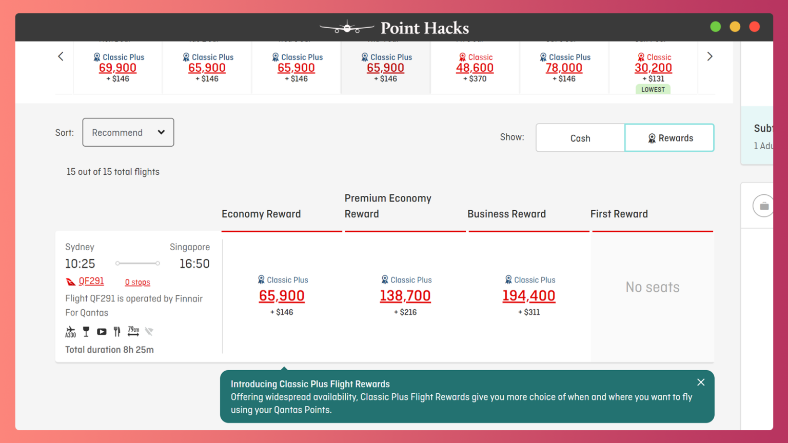 Qantas introduces Classic Plus Rewards - Point Hacks