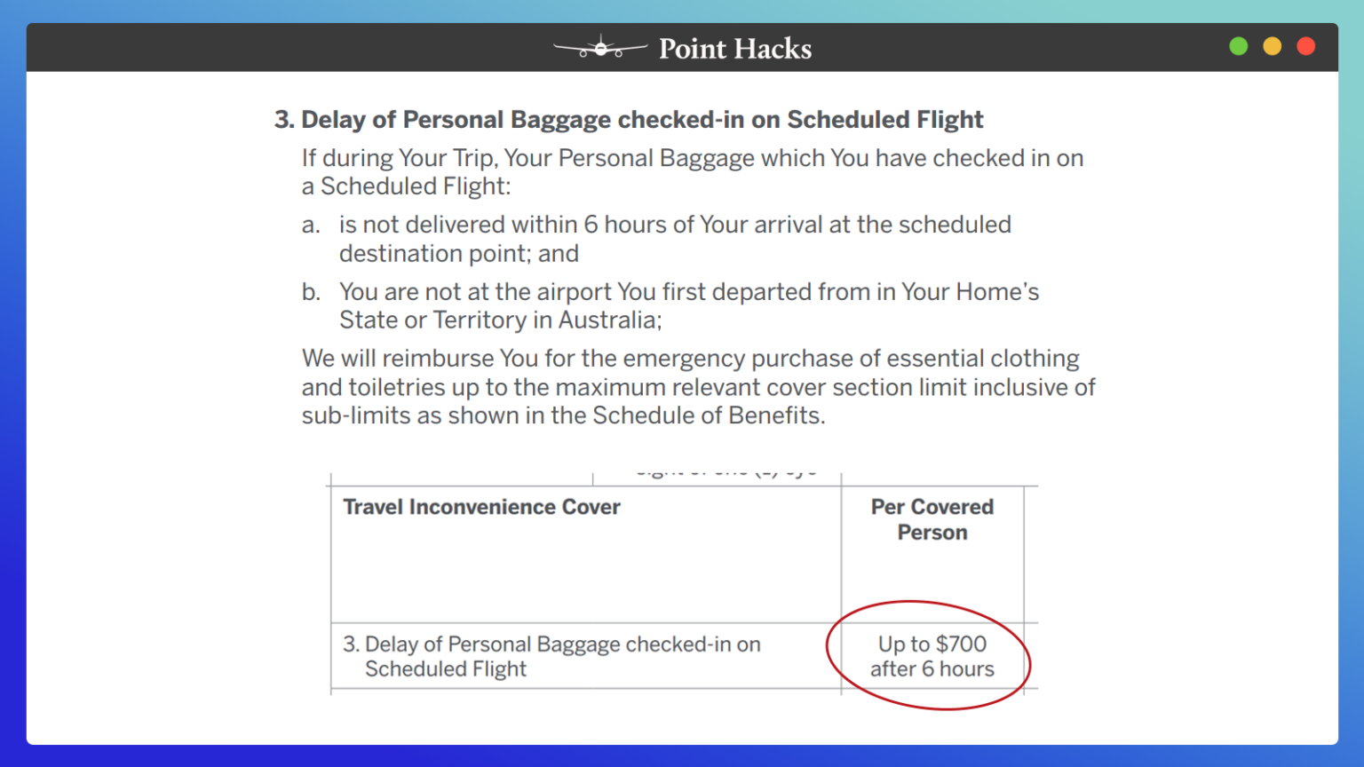Did card travel insurance cover my delayed bags? - Point Hacks