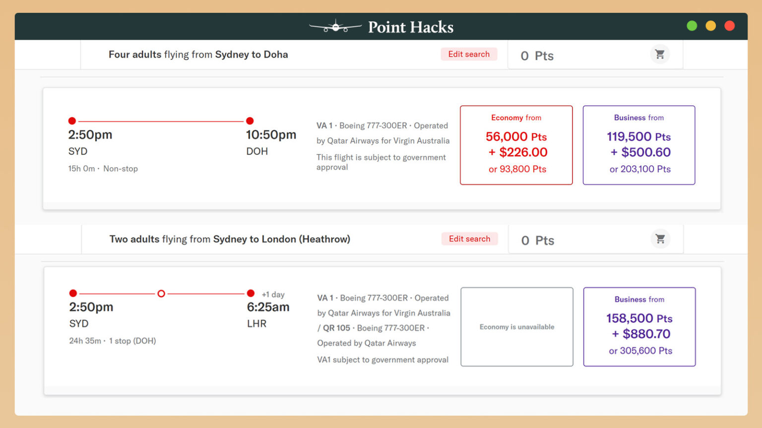 Virgin Australia triples reward seat availability to Doha - Point Hacks