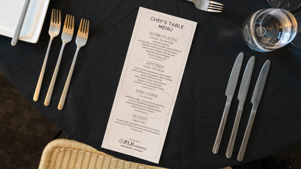 Dining at the Chef's Table in the Fiji Airways Premier Lounge - Point Hacks